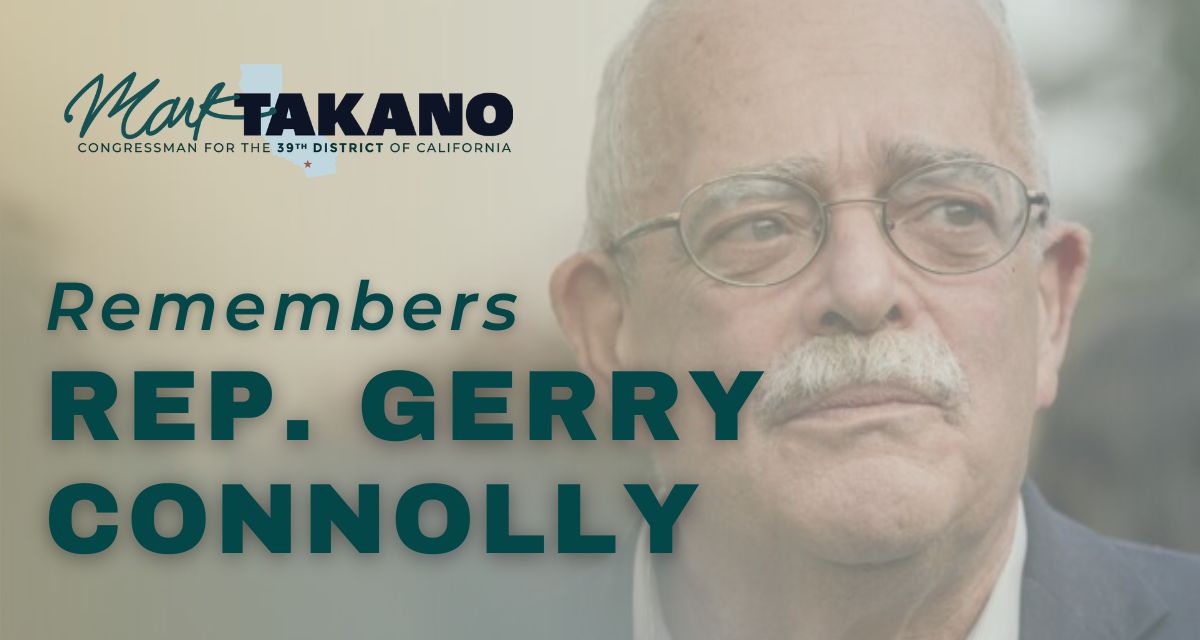 Statement on the Passing of Representative Gerry Connolly | U.S ...