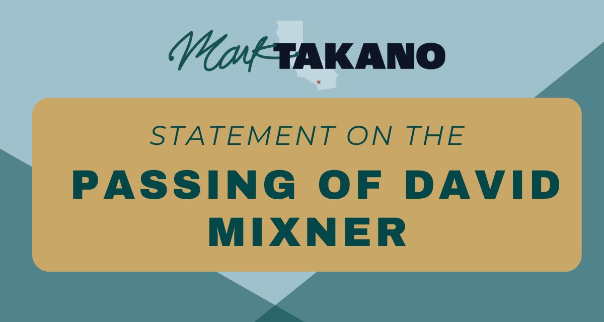 Rep. Takano Statement on the Passing of David Mixner | U.S. Congressman ...